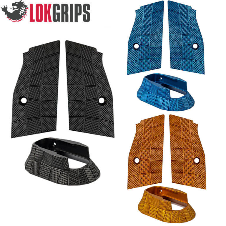 CZ TS 2, CZ 75 TACTICAL SPORTS ALU GRIDLOK SET - MAGWELL & GRIPS | BLACK